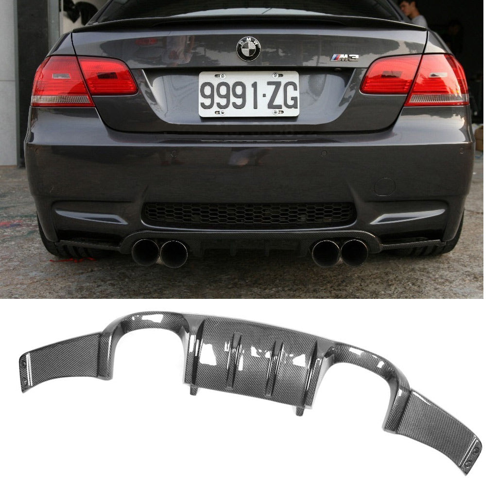 H Style Carbon Fiber M3 Rear Bumper Diffuser for 3 series E92 E93 M3 r ...